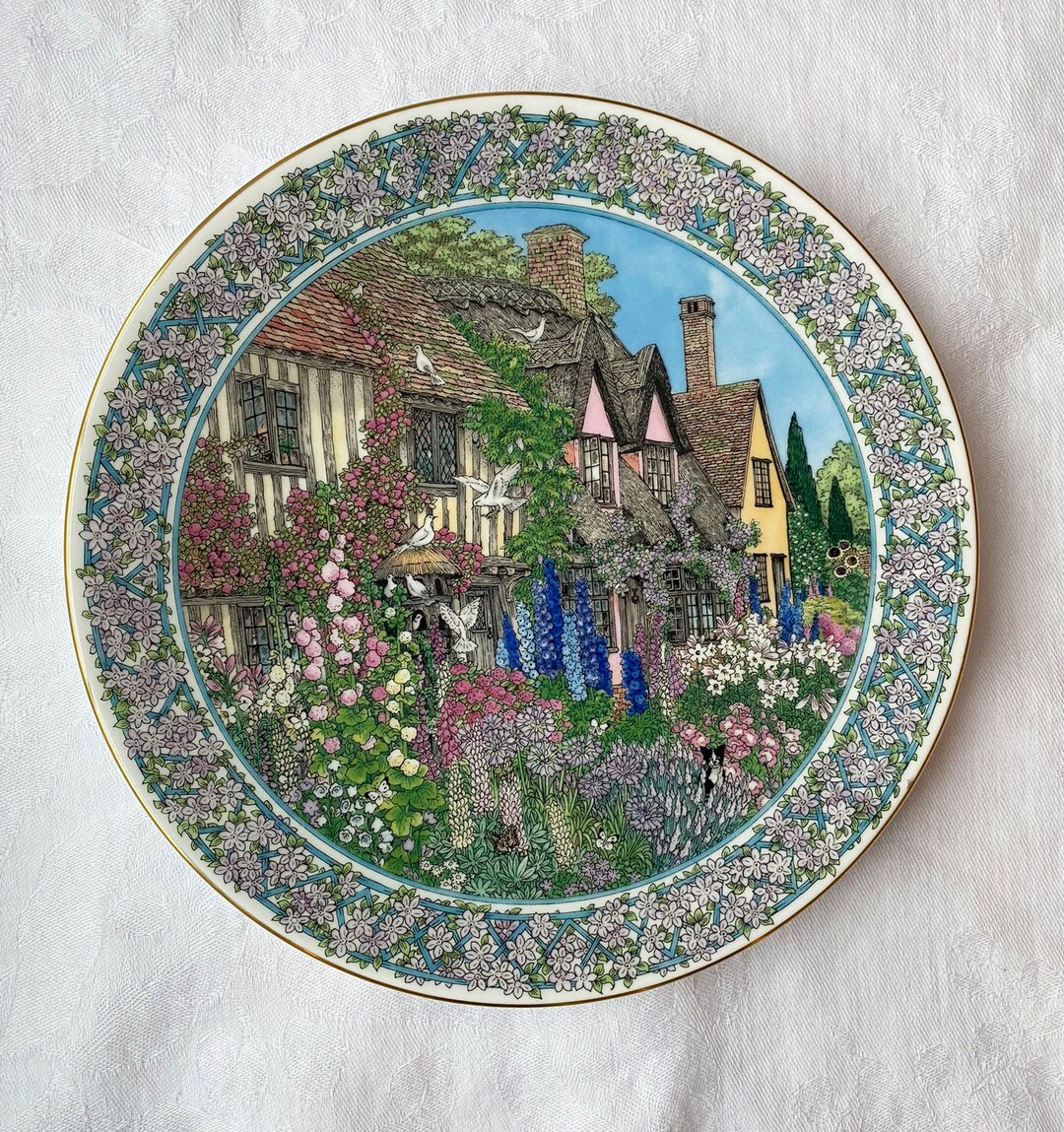 Suffolk July Cottage Gardens by Sue Scullard, Royal Worcester Salad ...