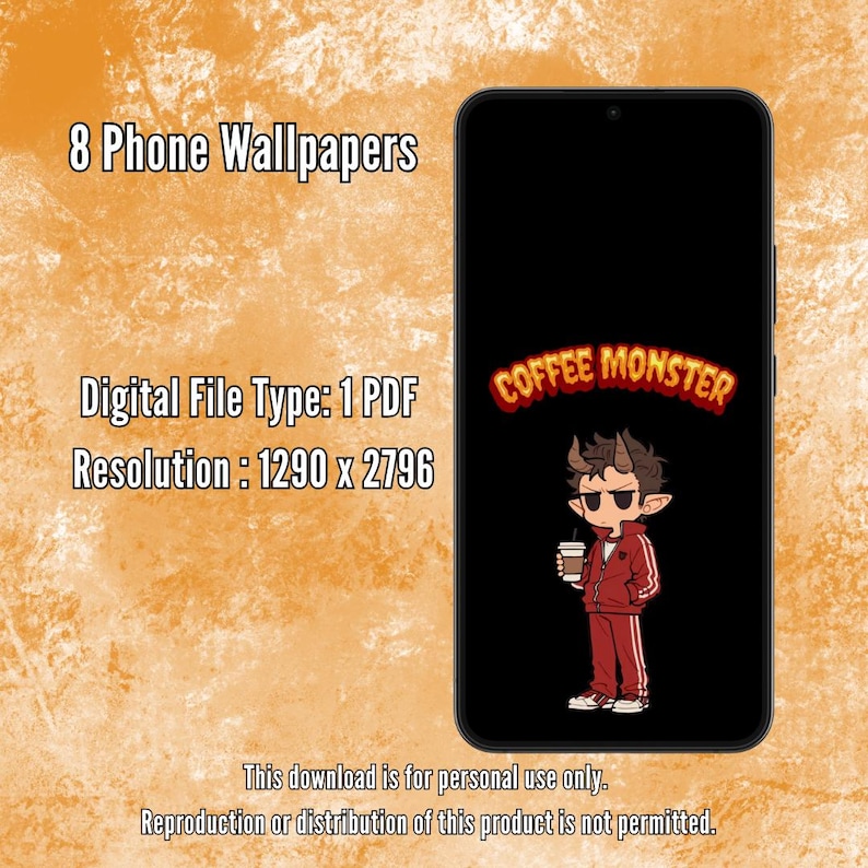 Coffee Monster Phone Wallpapers for iPhone Android, Cozy Monster ...