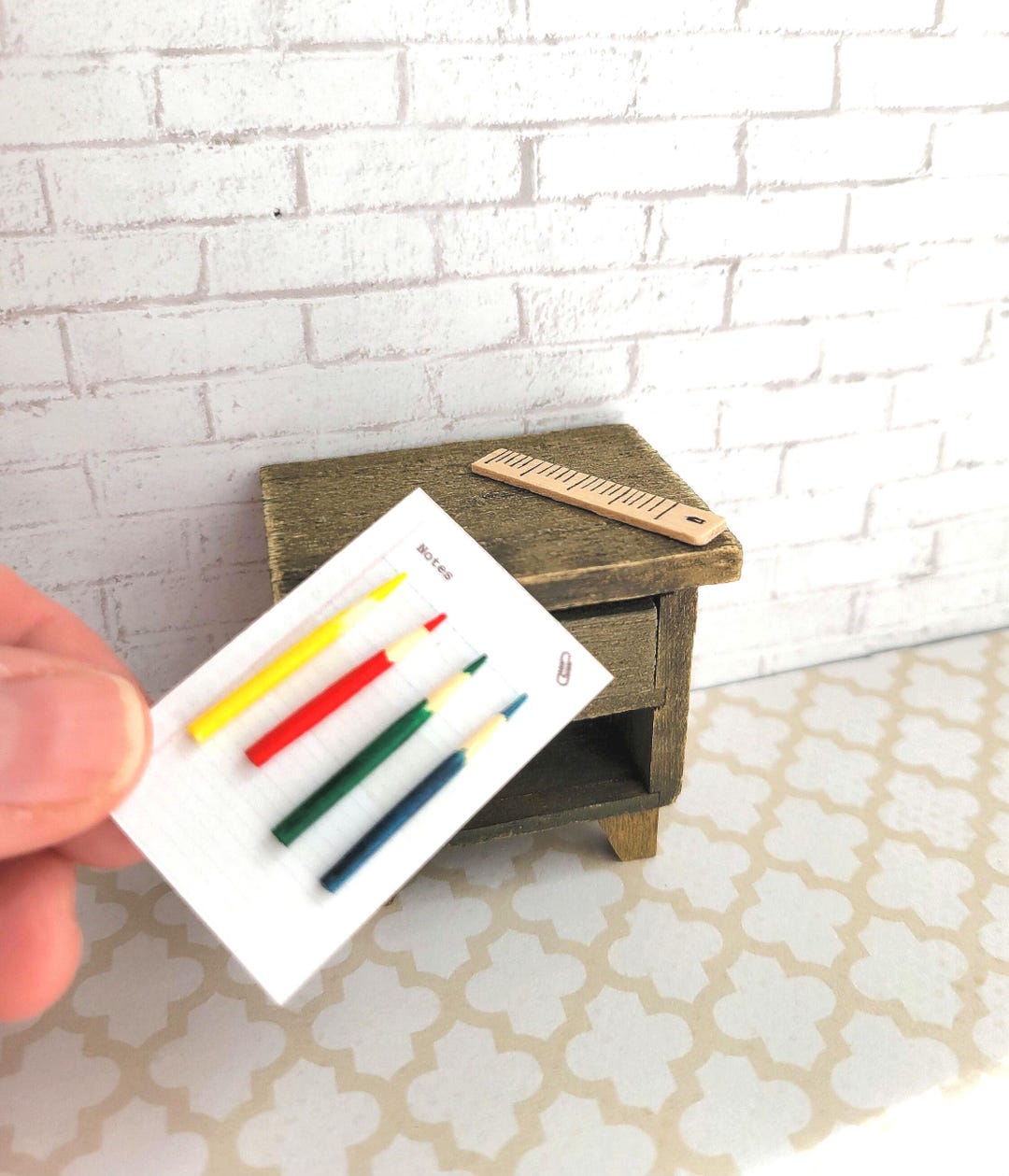 Mini Colored Pencils and Ruler, Miniature Pencils, Mini School Supplies ...