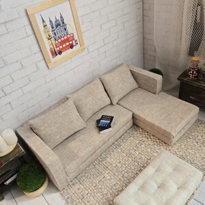 Miniature 1:12 Sofa, Mini Couch, Miniature Dollhouse Livingroom ...