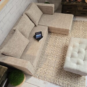 Miniature 1:12 Sofa, Mini Couch, Miniature Dollhouse Livingroom ...