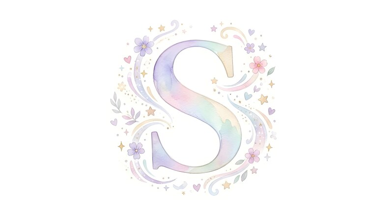 Unicorn Nursery Wall Art Set, Baby Girl Nursery Art, Rainbow Initial ...