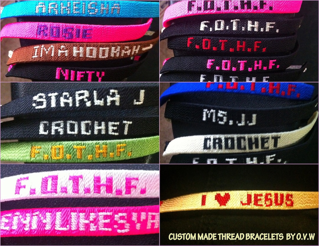 Custom Made Letter Thread Bracelets - Etsy