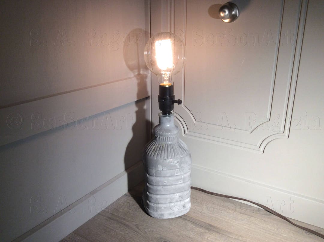 Concrete Table Lamp, Light Black Colour Cesar Lamp. Shade is Not ...
