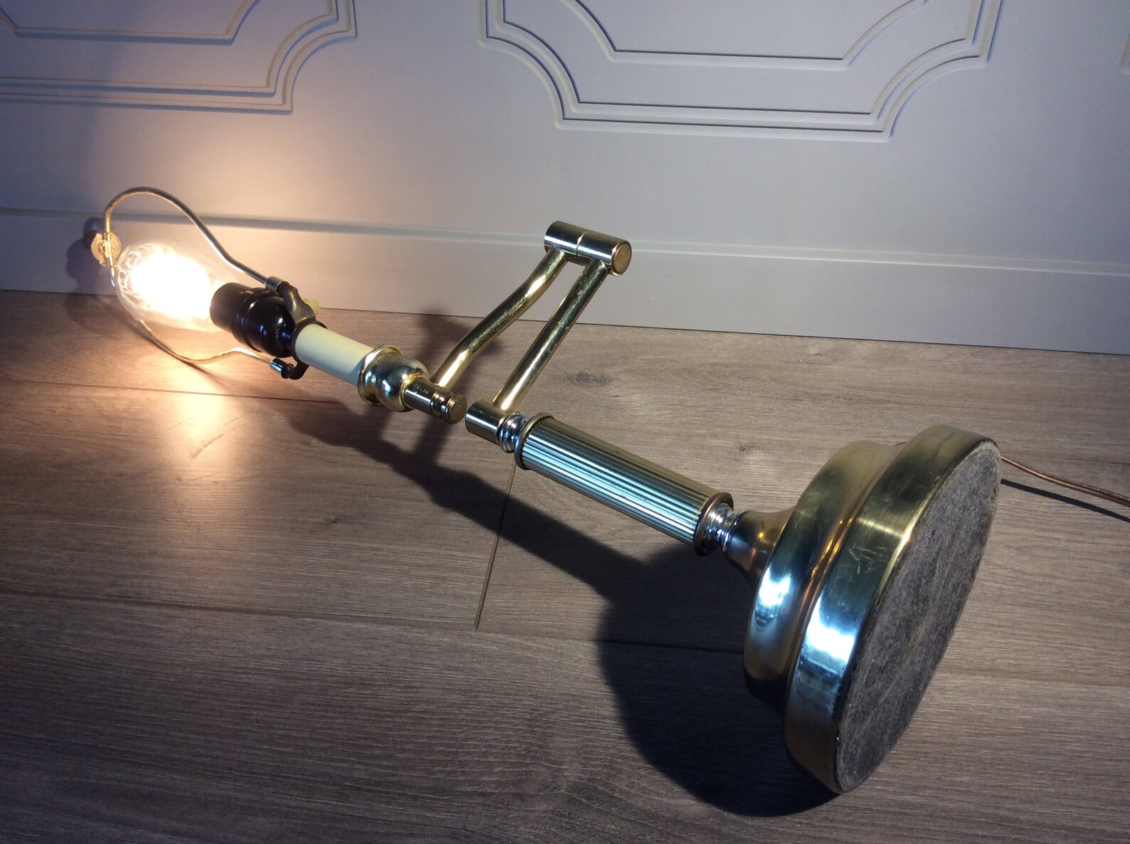 Vintage Table Lamp Brass Desk Lamp Without Shade - Etsy