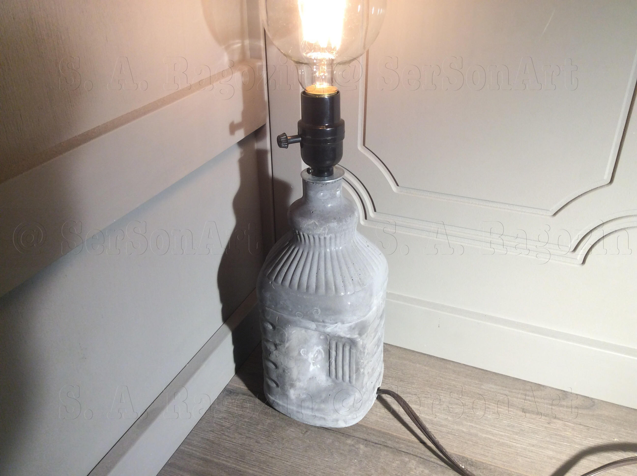 Concrete Table Lamp, Light Black Colour Cesar Lamp. Shade is Not ...