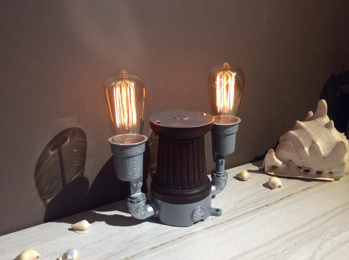 Modern Industrial Table Lamp 40w Edison Light Bulb Included - Etsy