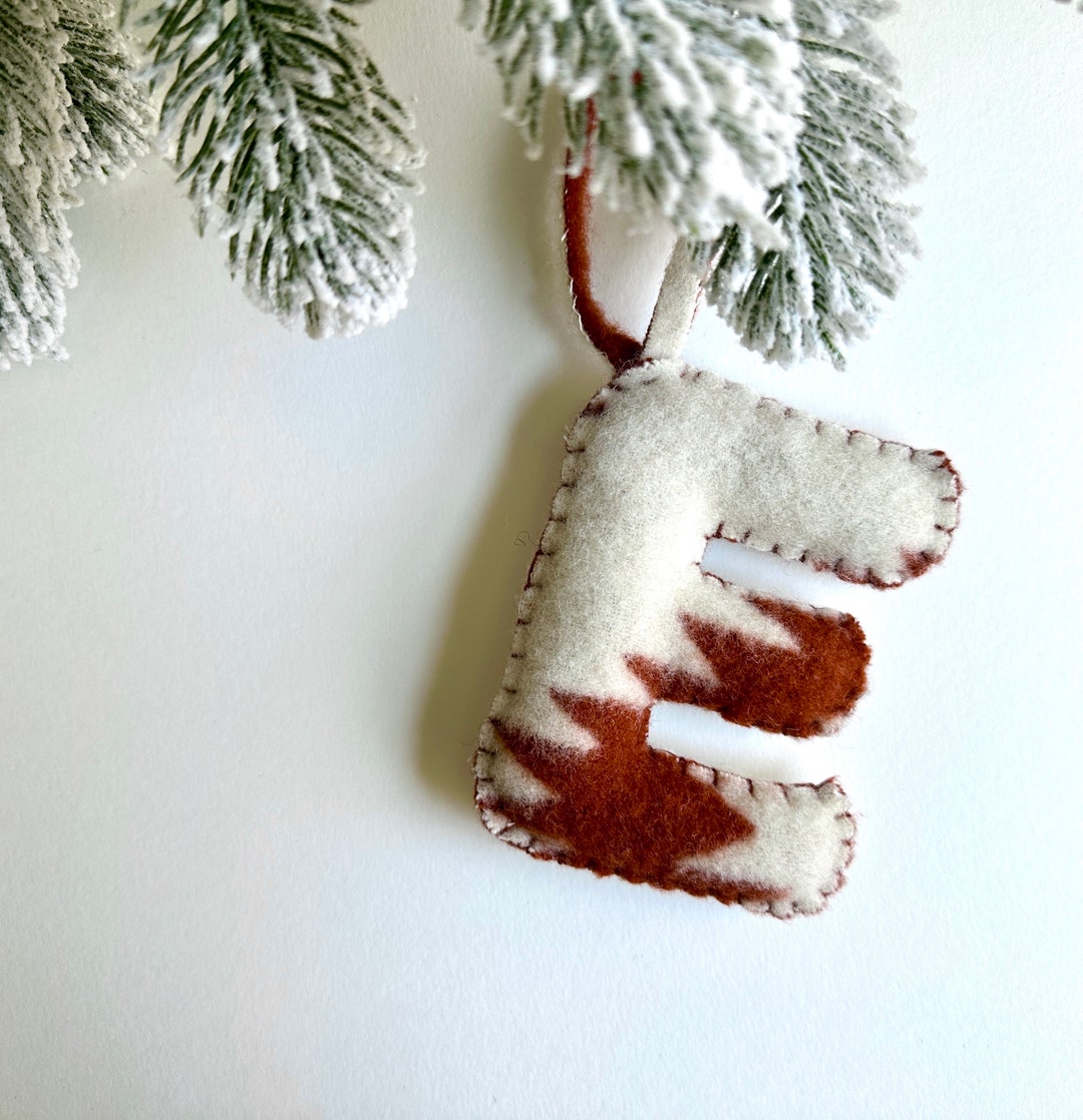 Custom Monogram Ornament, With Pendleton Wool, Handmade Ornament, Wool ...