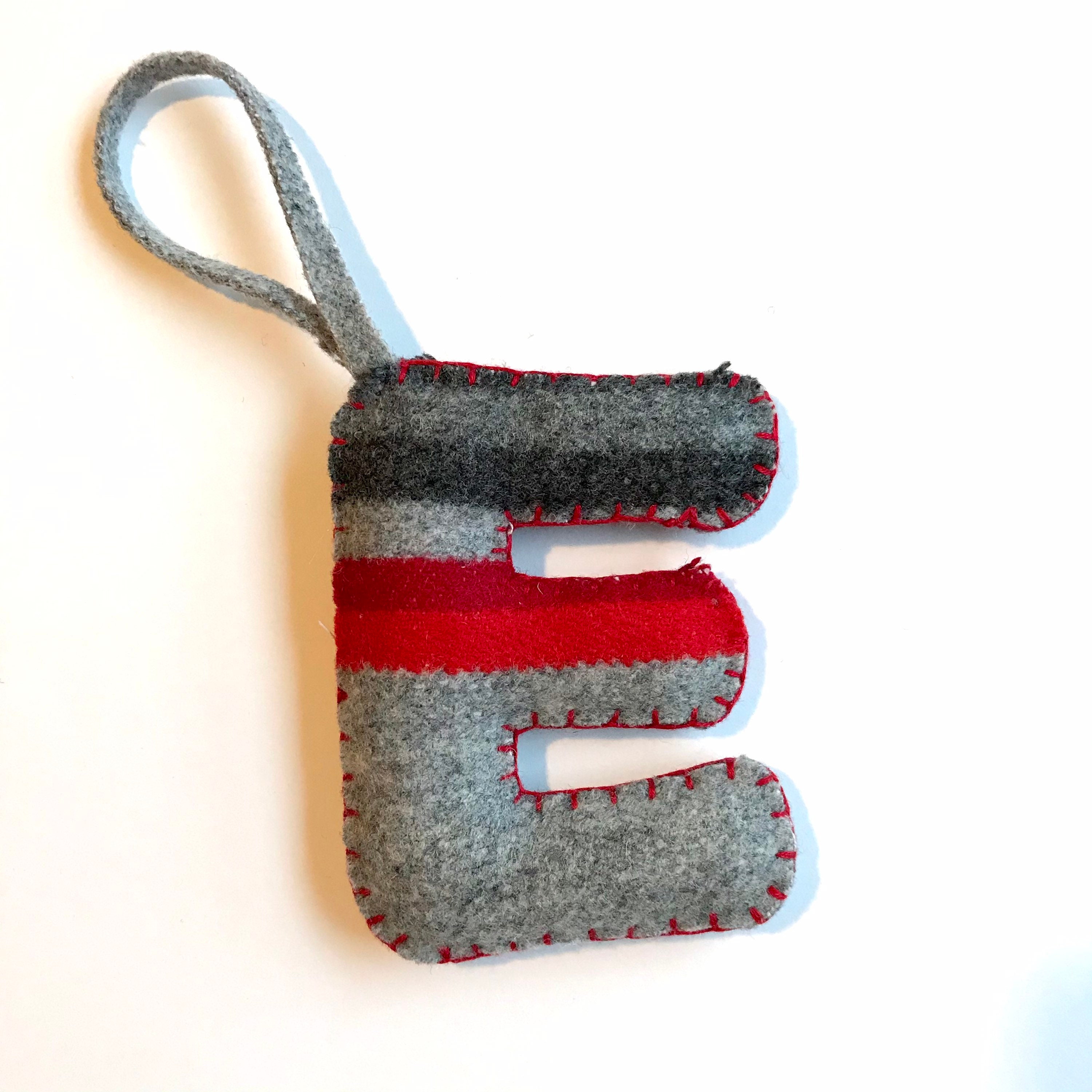 Custom Monogram Ornament, With Pendleton Wool, Handmade Ornament, Wool ...