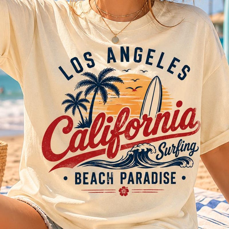 Los Angeles Surfing T Shirt - Etsy