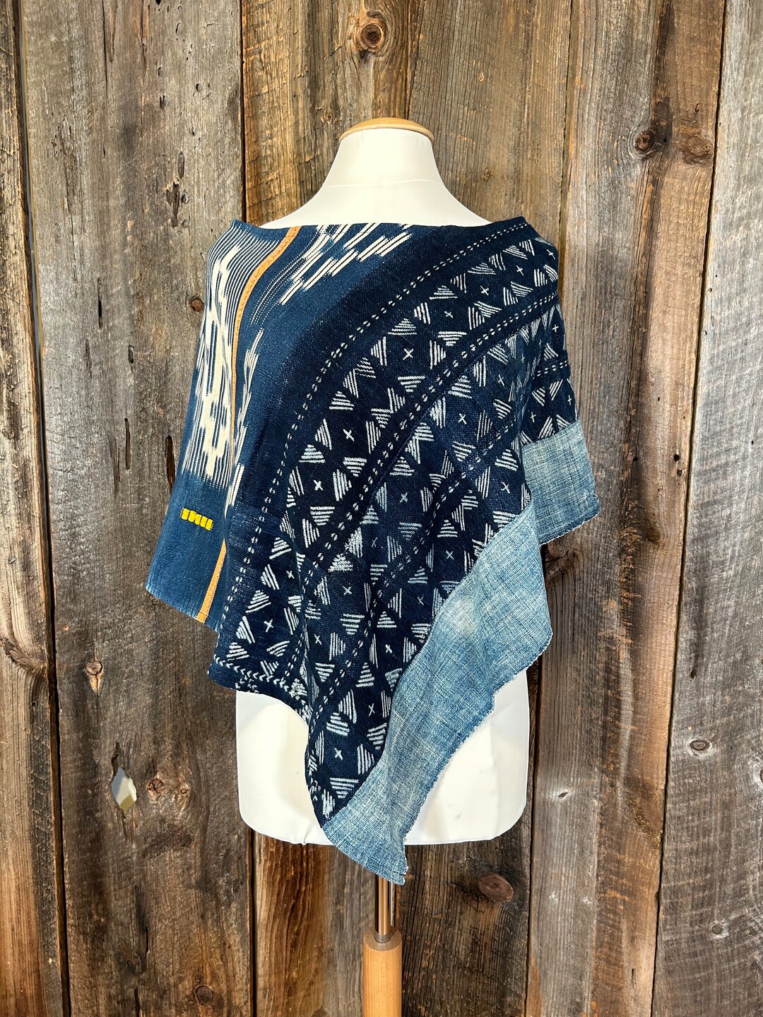 Indigo Poncho Indigo Patchwork Poncho Vintage Indigo Shrug - Etsy