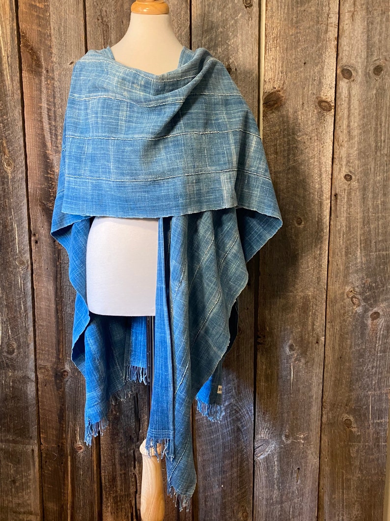 Distressed Indigo Ruana African Indigo Shawl Mossi Indigo - Etsy