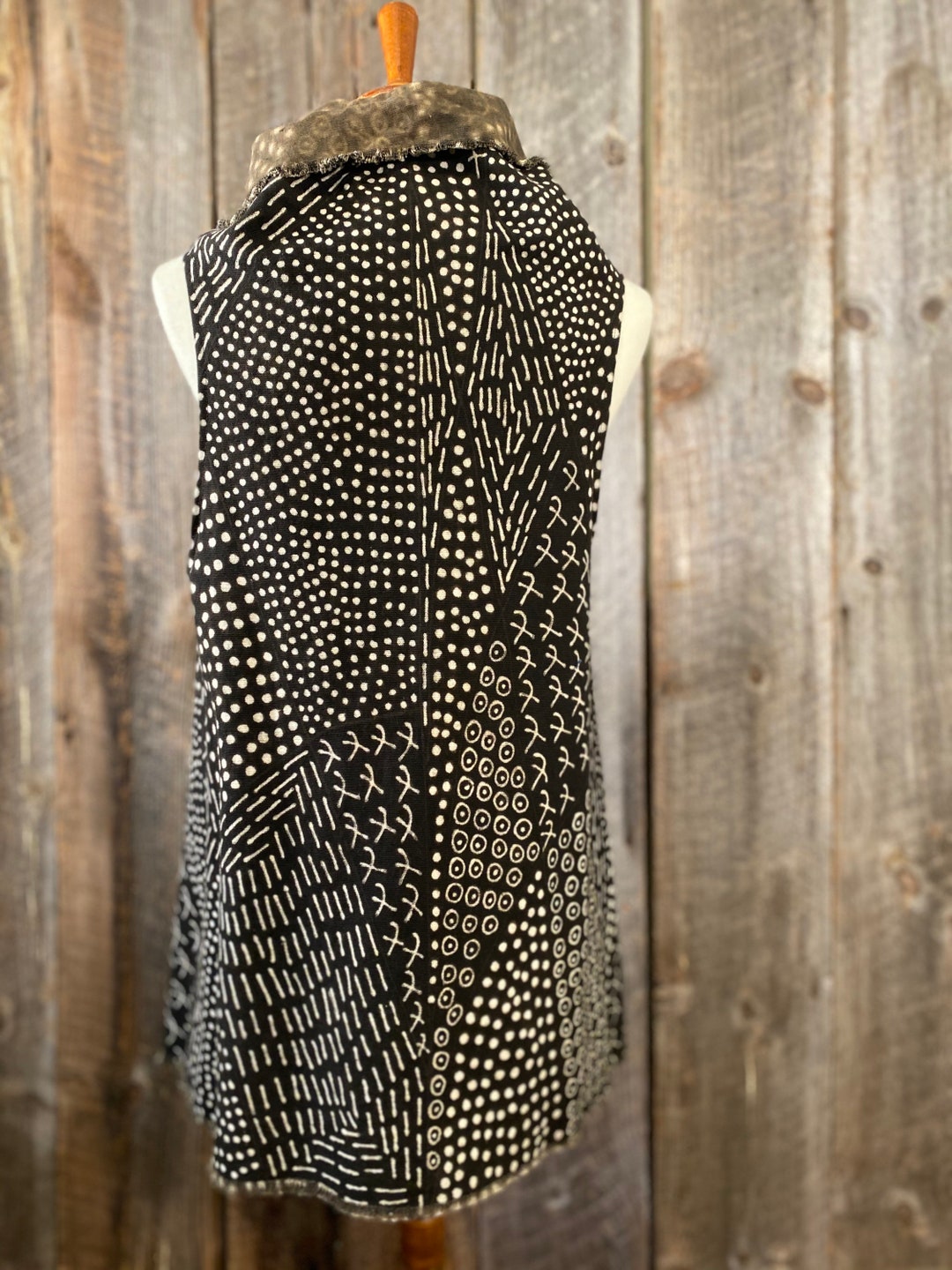 Mudcloth Vest, Mudcloth Fabric Vest, Hand Painted Mudcloth, Mudcloth ...