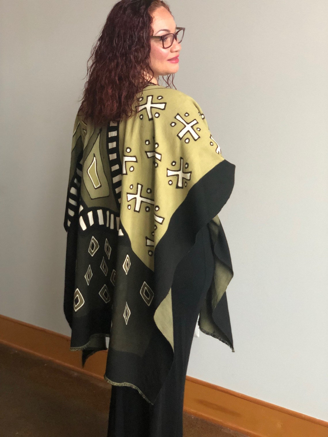 Modern Mudcloth Ruana Bogolan Wrap Mudcloth Fabric Mudcloth - Etsy