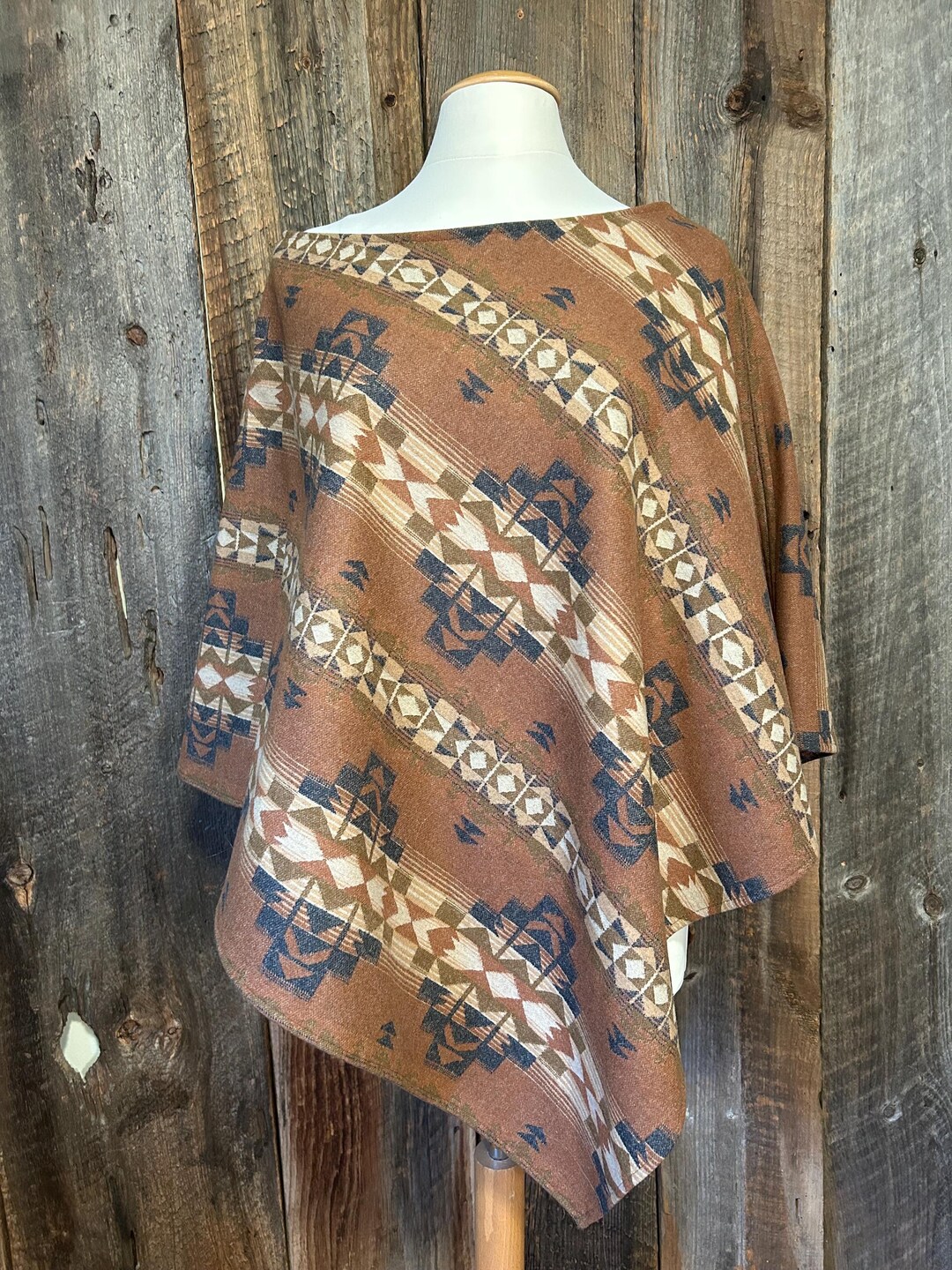 Pendleton® Wool Fabric Poncho, Handmade Clothing, Soft Wool Top - Etsy