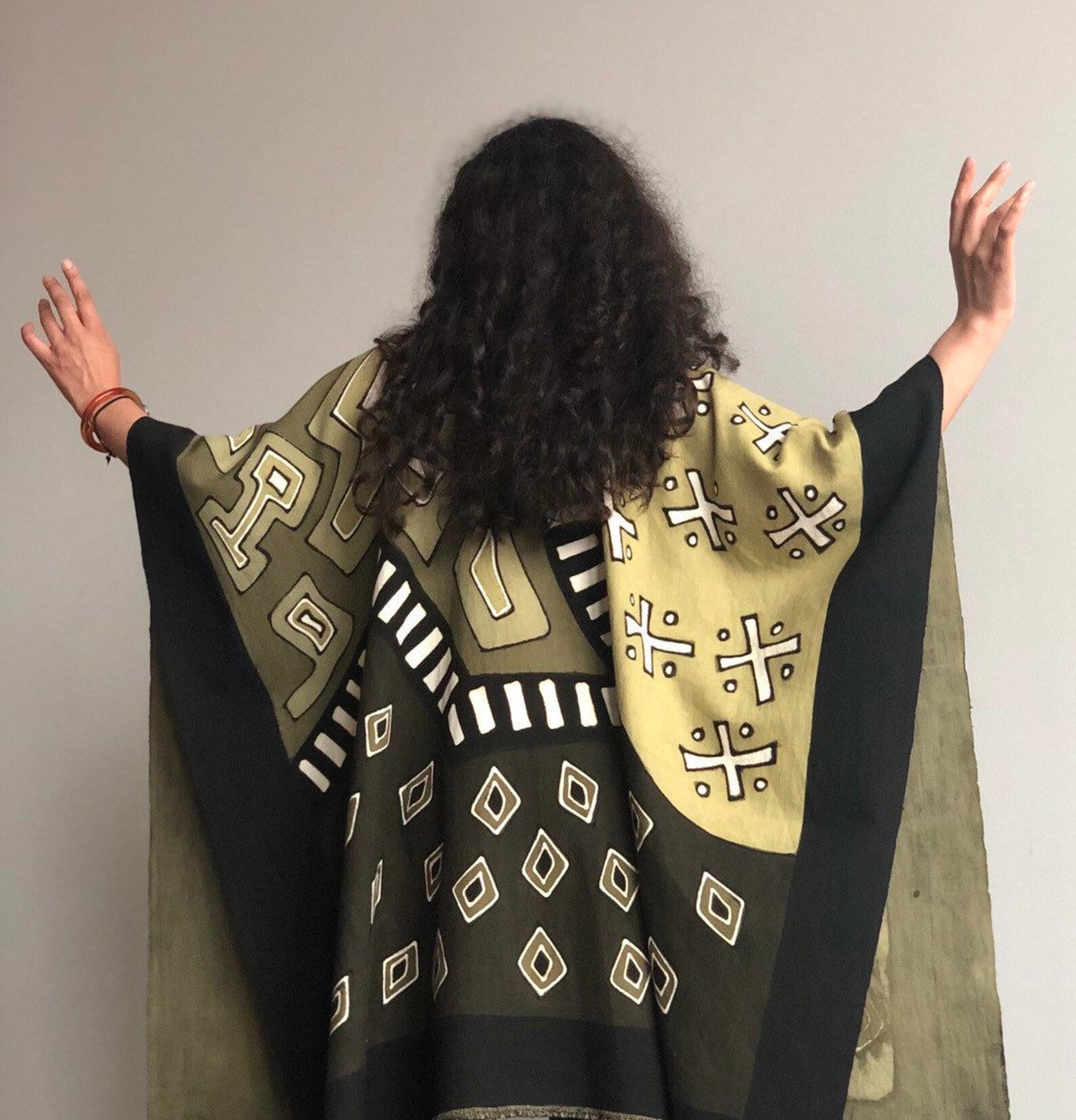 Modern Mudcloth Ruana Bogolan Wrap Mudcloth Fabric Mudcloth | Etsy