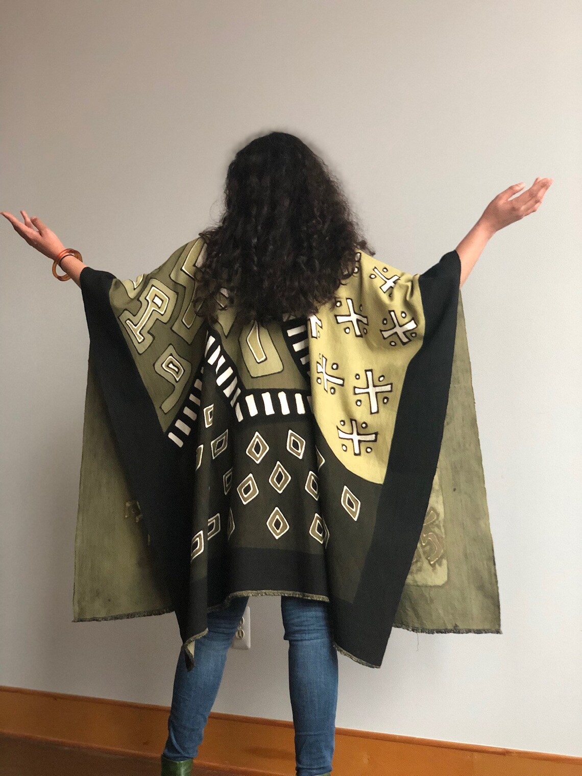 Modern Mudcloth Ruana Bogolan Wrap Mudcloth Fabric Mudcloth - Etsy