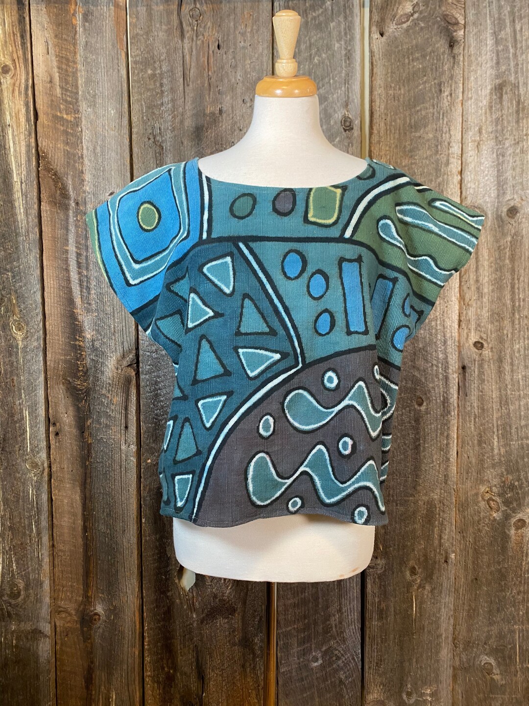 Indigo Mudcloth Shirt, Women's Cropped Shirt, Blue Mudcloth Top, Tribal ...