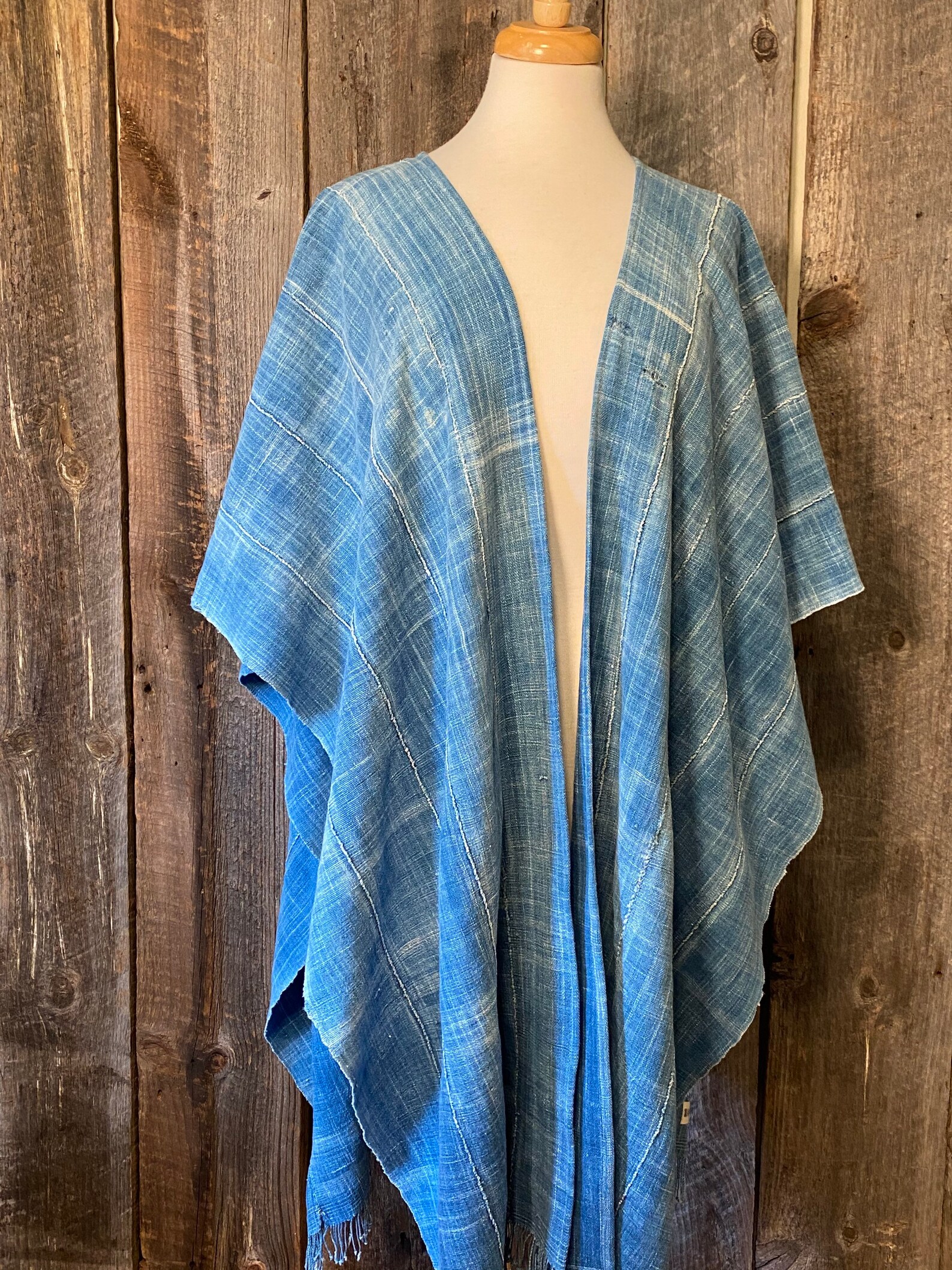 Distressed Indigo Ruana African Indigo Shawl Mossi Indigo | Etsy
