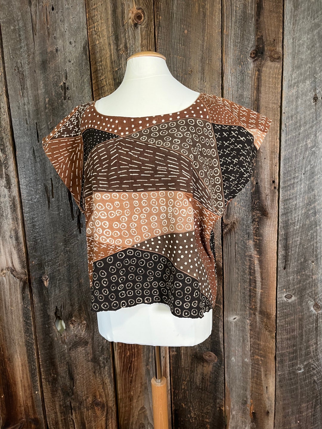 Brown Mudcloth Top, Mudcloth Clothing, Mud Cloth Shirt, Mudcloth Box ...