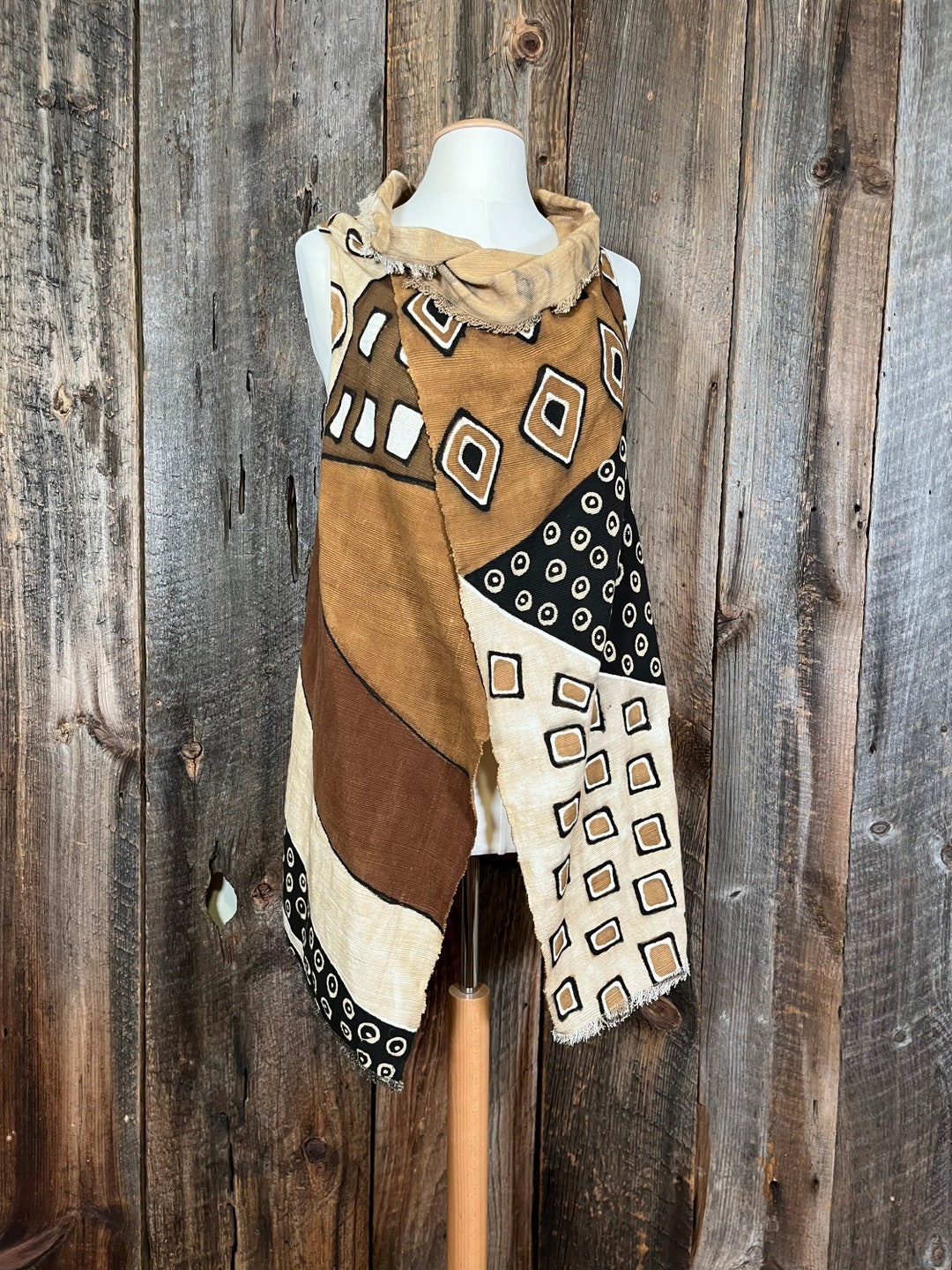 Mudcloth Vest, Bogolan Mudcloth, Unique Mudcloth Wrap Vest - Etsy