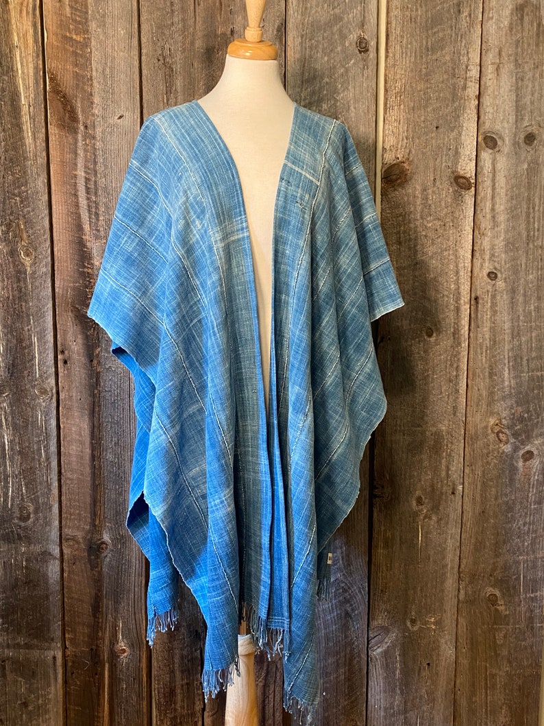 Distressed Indigo Ruana African Indigo Shawl Mossi Indigo - Etsy