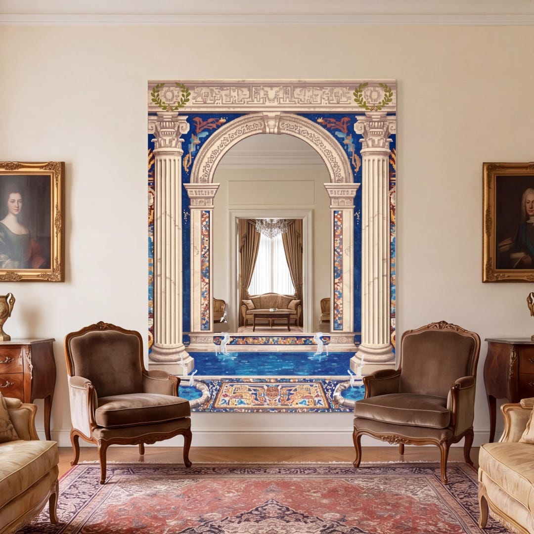 Roman Arch Mirror Wall Art, Renaissance Style Mirror, Trompe L’oeil ...