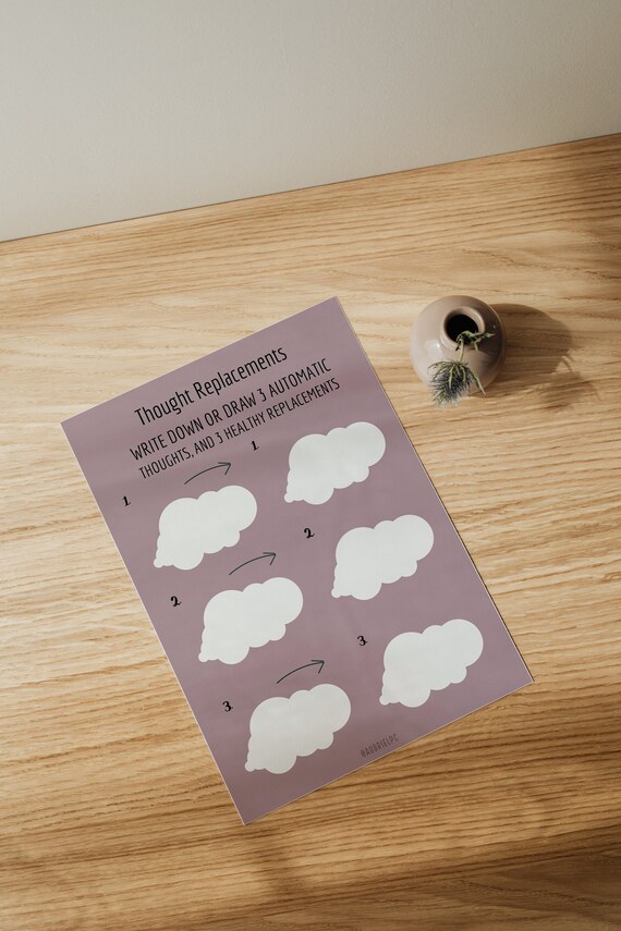 Thought Replacement Worksheet - Etsy