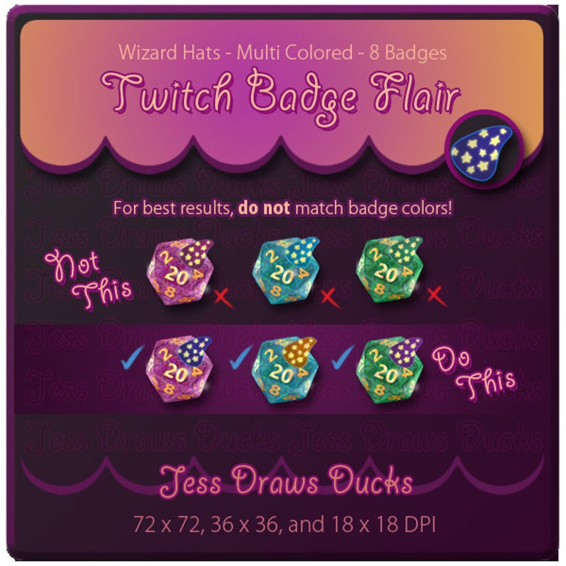 8 Wizard Hats, Twitch Sub Badge Flair - Etsy