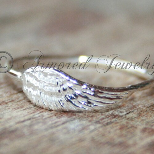 Angel Wing Ring 2 Sterling Silver Angels Wing Ring Delicate - Etsy