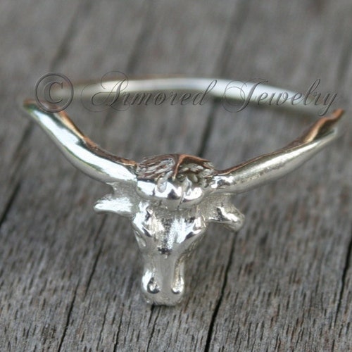Longhorn Ring Sterling Silver Texas Longhorns Steer - Etsy