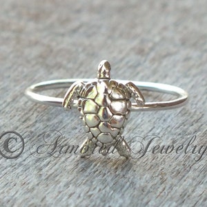 Seaturtle Sea Turtle Ring, Sterling Silver Ring, Ocean Inspired ...
