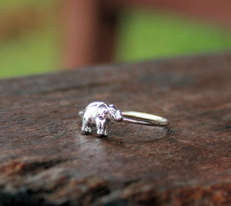 Elephant Ring Sterling Silver Baby Elephant Stackable - Etsy