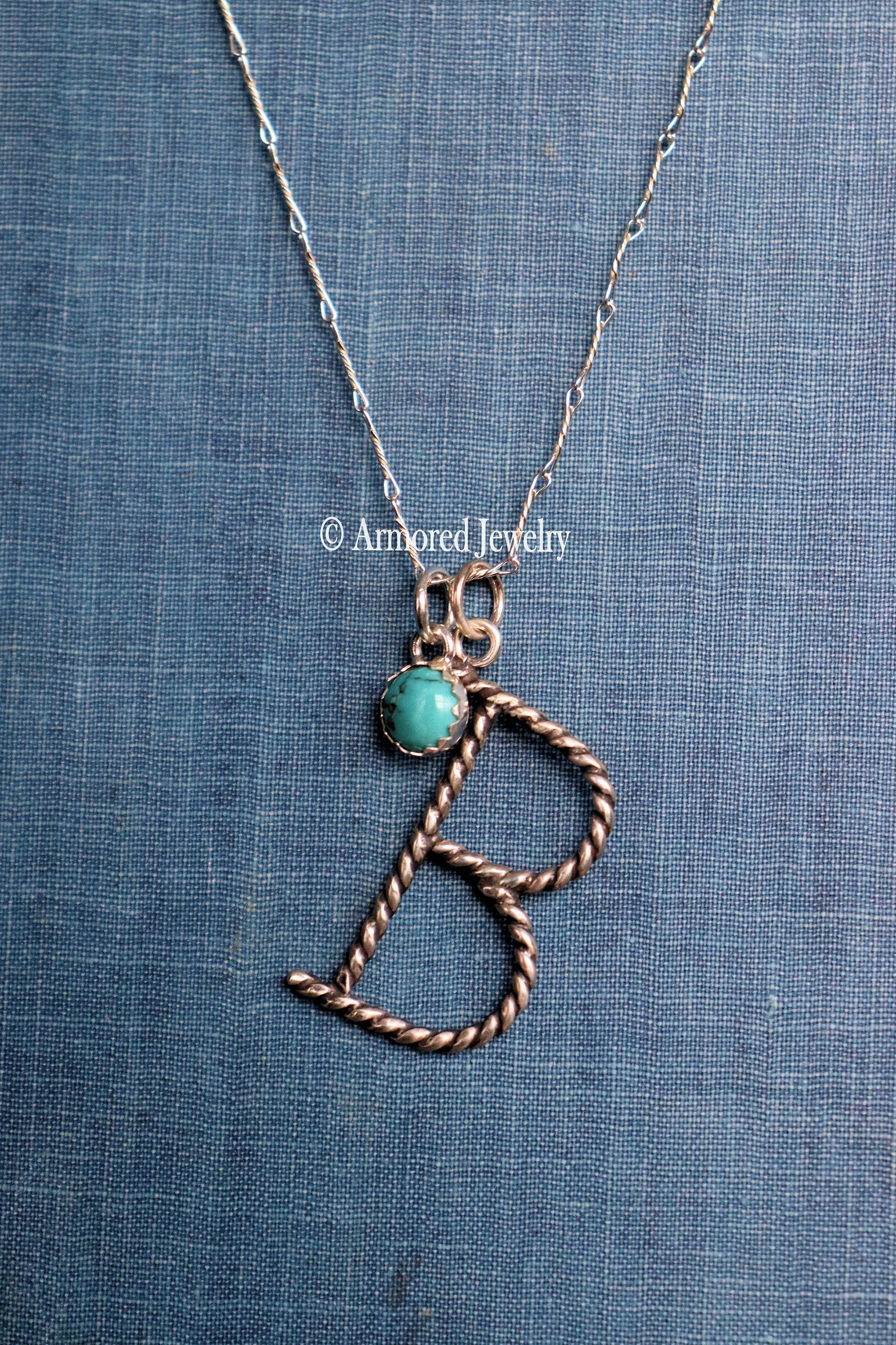 Sterling Silver Ranch Branding Iron Brand Initial Charm Neckace ...