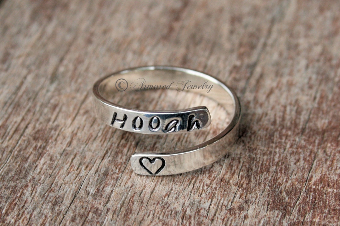 Personalized Wrap Ring, Sterling Silver Custom Ring, Military Ring ...