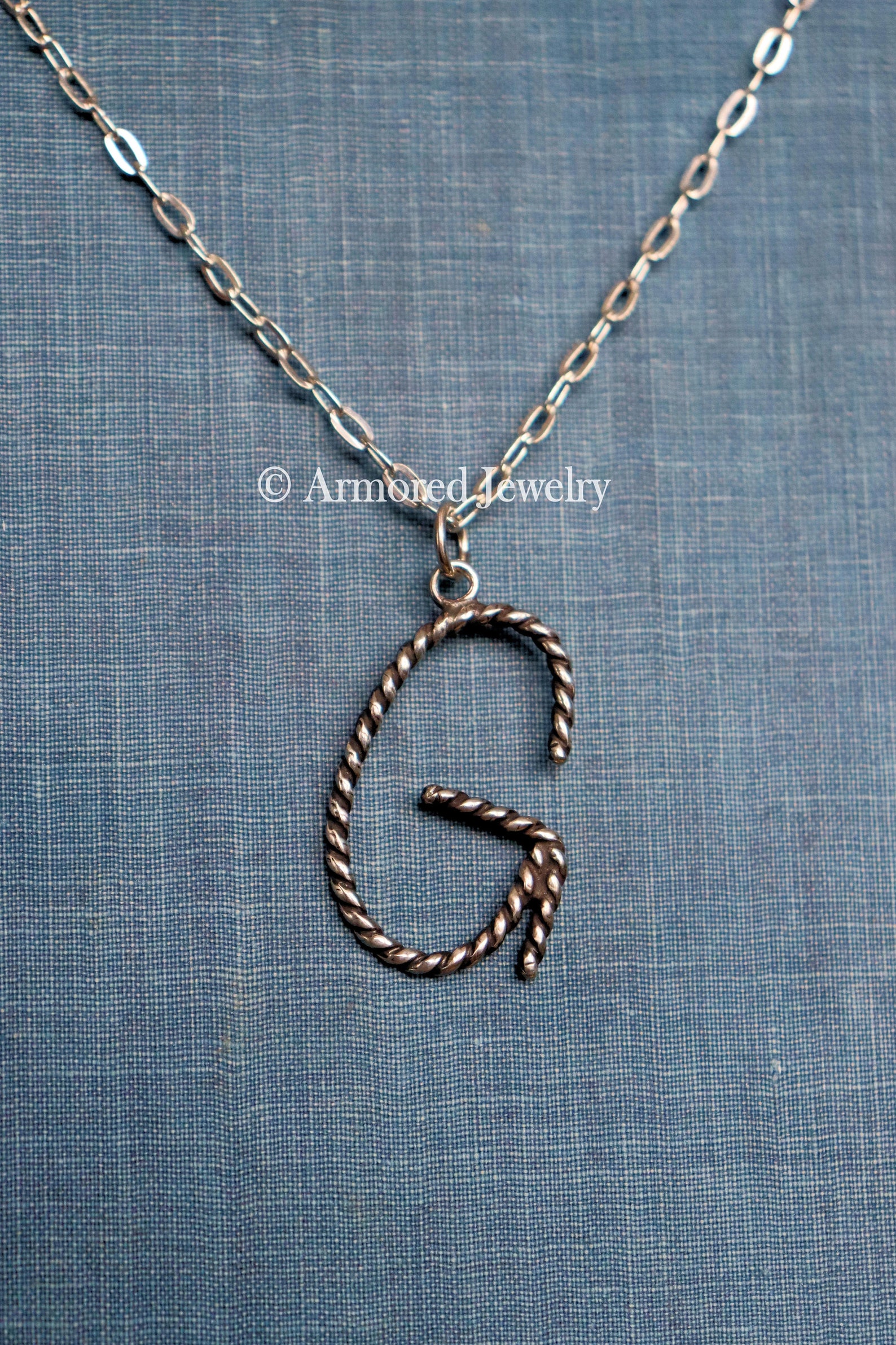 Sterling Silver Ranch Branding Iron Brand Initial Charm Neckace ...