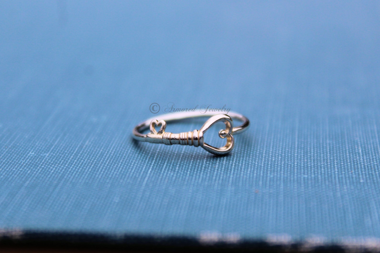 Heart Key Ring Sterling Silver Simple Delicate Dainty Ring - Etsy