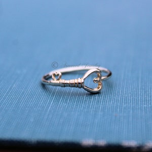 Heart Key Ring Sterling Silver Simple Delicate Dainty Ring - Etsy