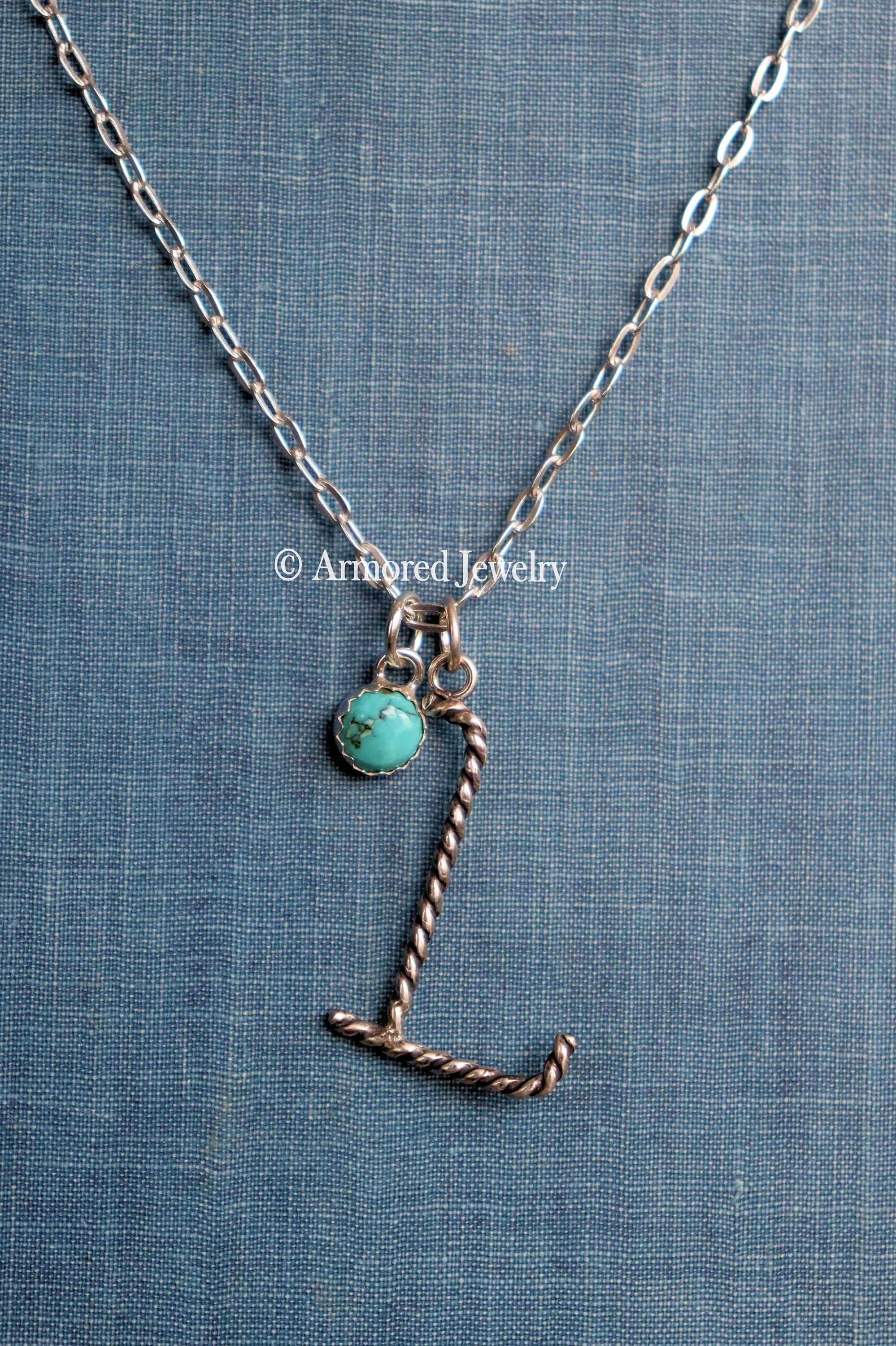 Sterling Silver Ranch Branding Iron Brand Initial Charm Neckace ...