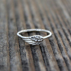 Angel Wing Ring 4, Sterling Silver Angel Feather Wing Ring, Delicate ...