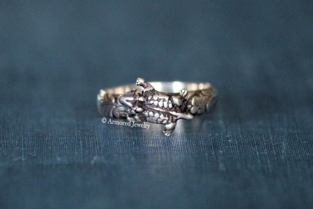 Sterling Silver Horned Toad Ring, Silver Horny Frog Ring, Horny Toad ...