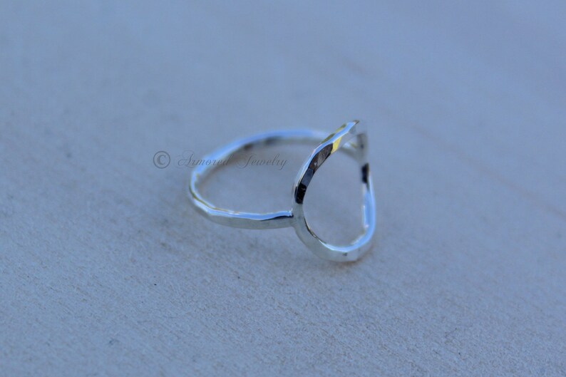 Silver Karma Ring, Sterling Silver Circle Ring, Hammered Karma, Open ...