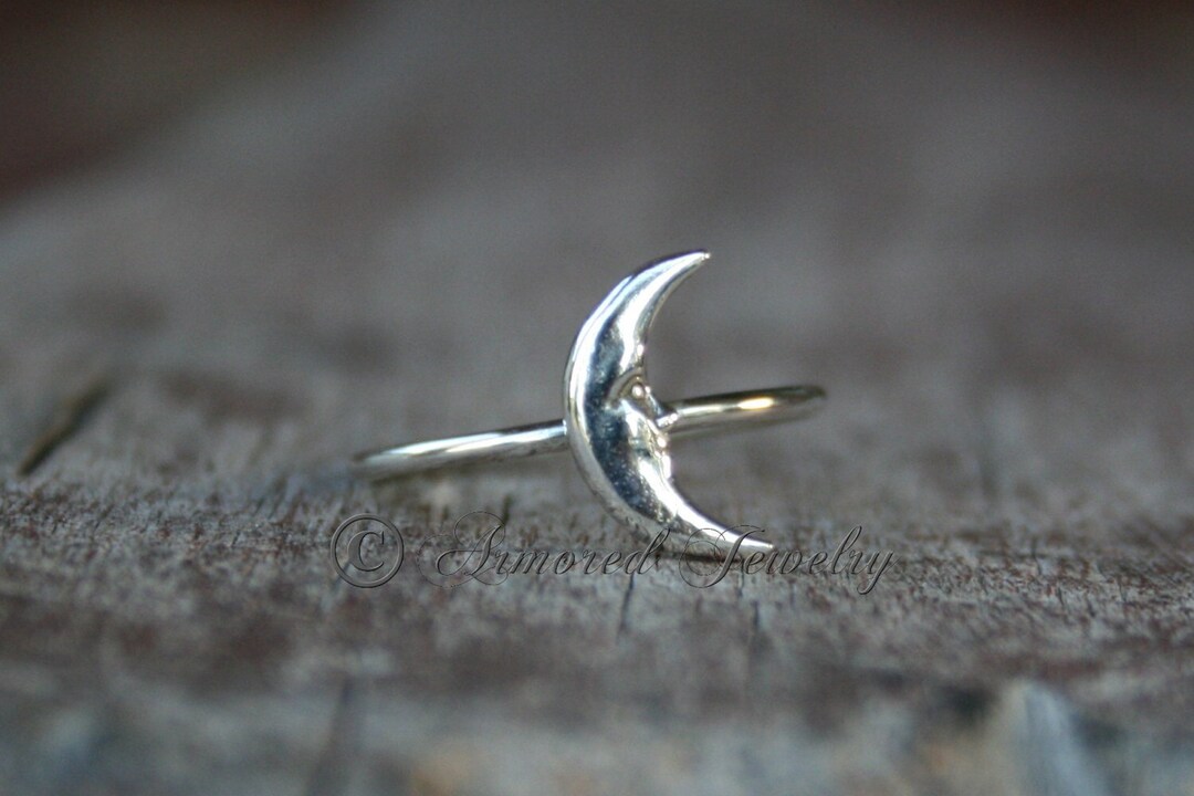 Moon Ring, Silver Moon Jewelry, Crescent Moon Ring, Sterling Silver ...