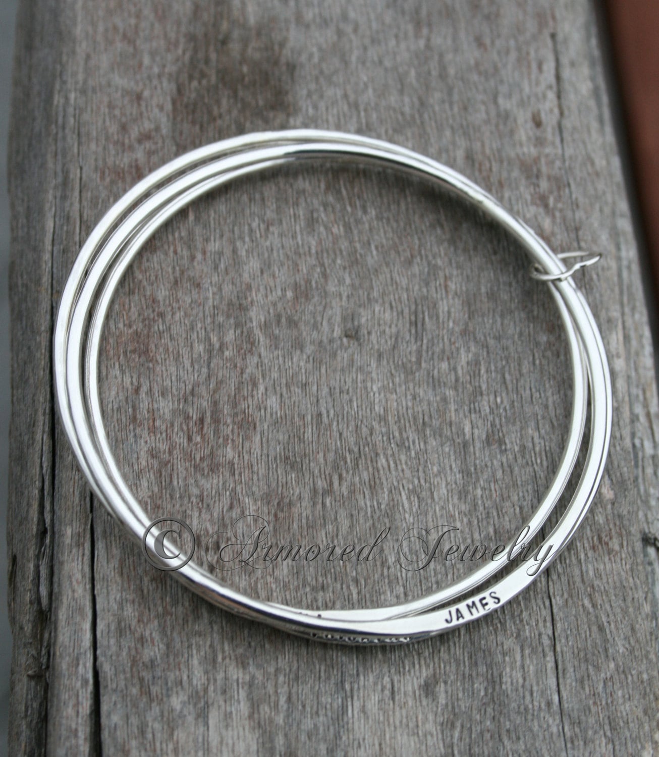 Sterling Silver Personalized Bangle Bracelet Custom Name - Etsy