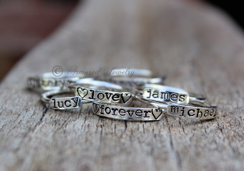 Sterling Silver Banner Ring Personalized Ring Customized - Etsy