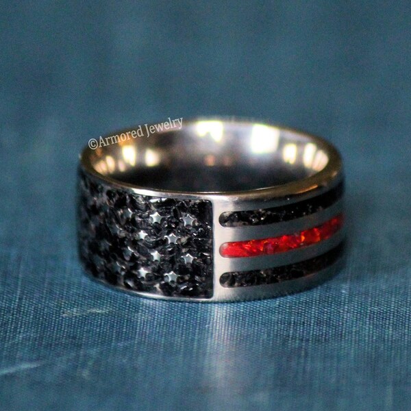 Firefighter Wedding Ring - Etsy