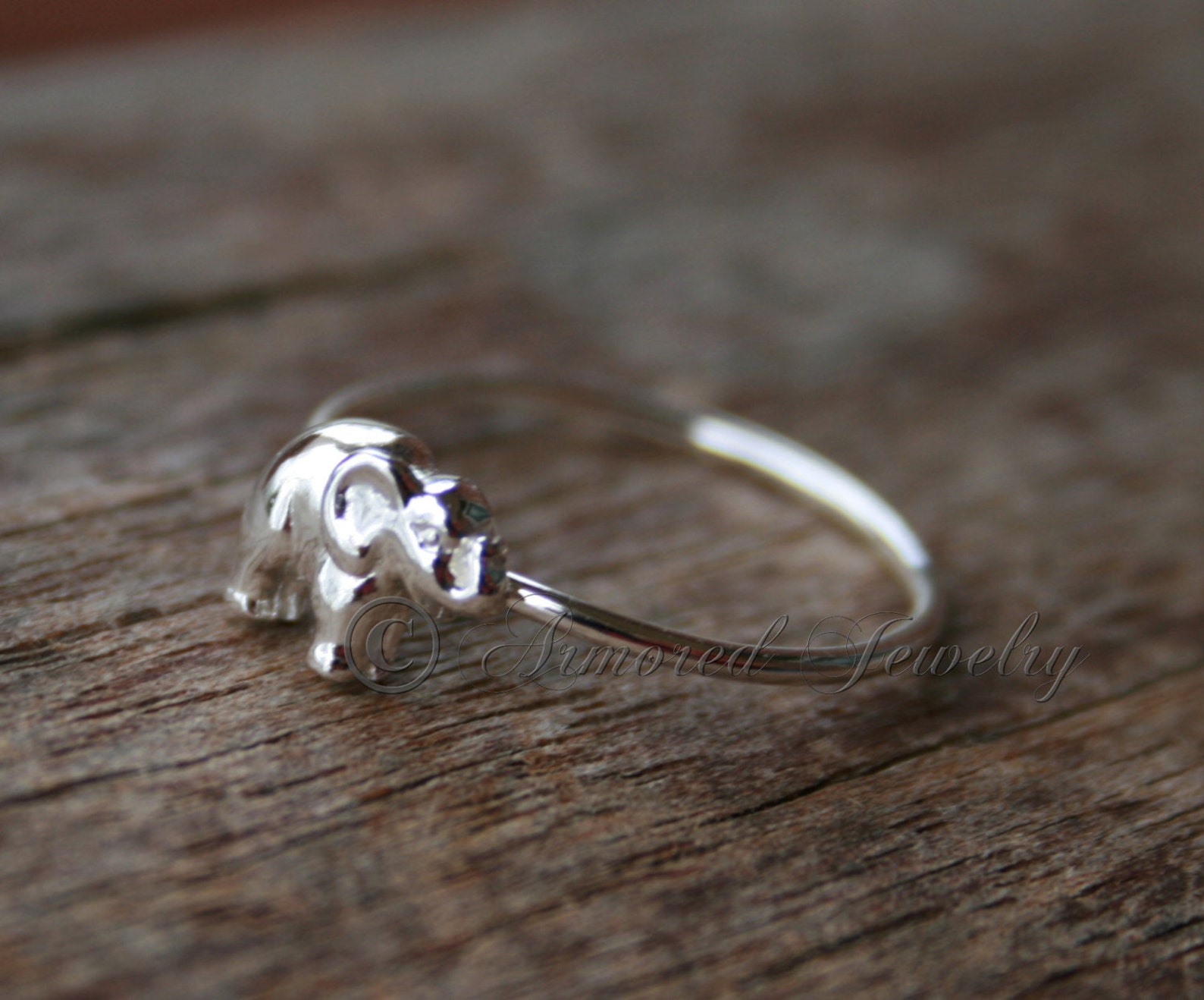 Elephant Ring Sterling Silver Baby Elephant Stackable | Etsy
