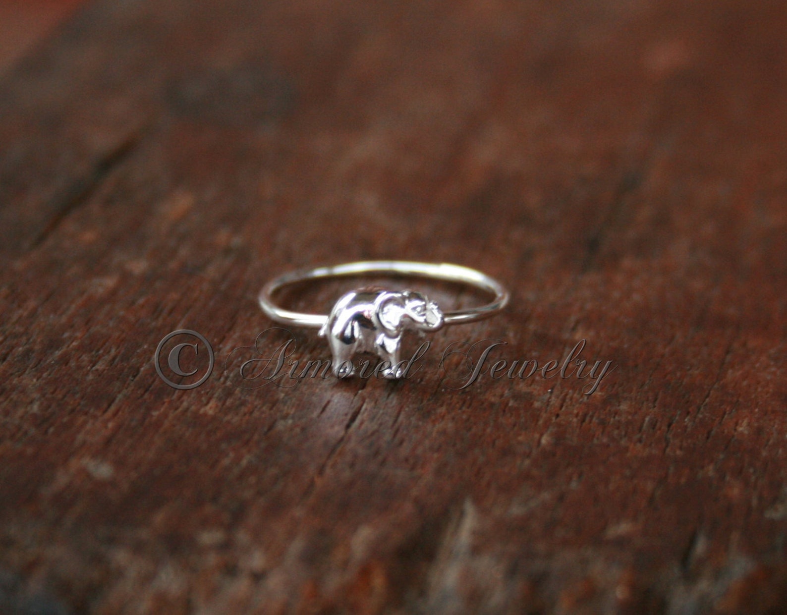 Elephant Ring Sterling Silver Baby Elephant Stackable | Etsy