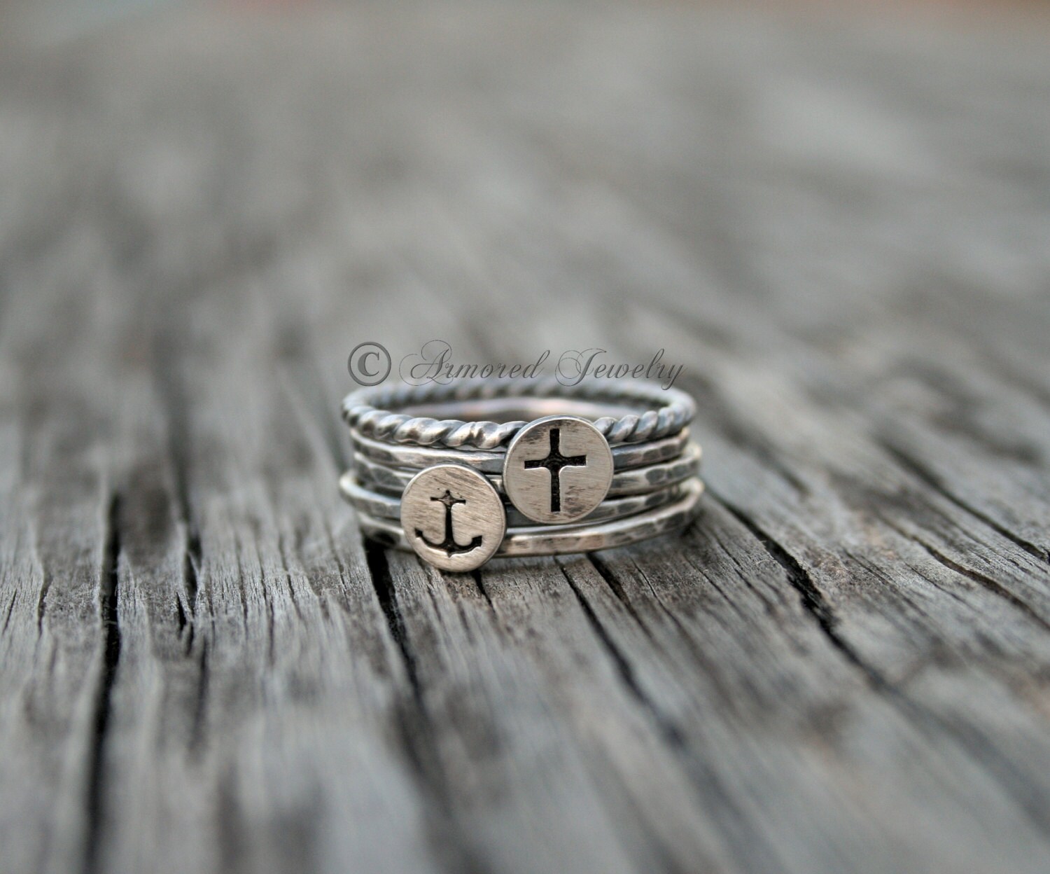 Anchor Stamped Stackable Ring Layering Rings Stacking - Etsy