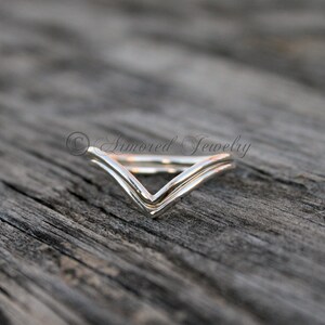 Silver Chevron Ring, Dainty Ring, Layered Ring, Stackable Stacking ...